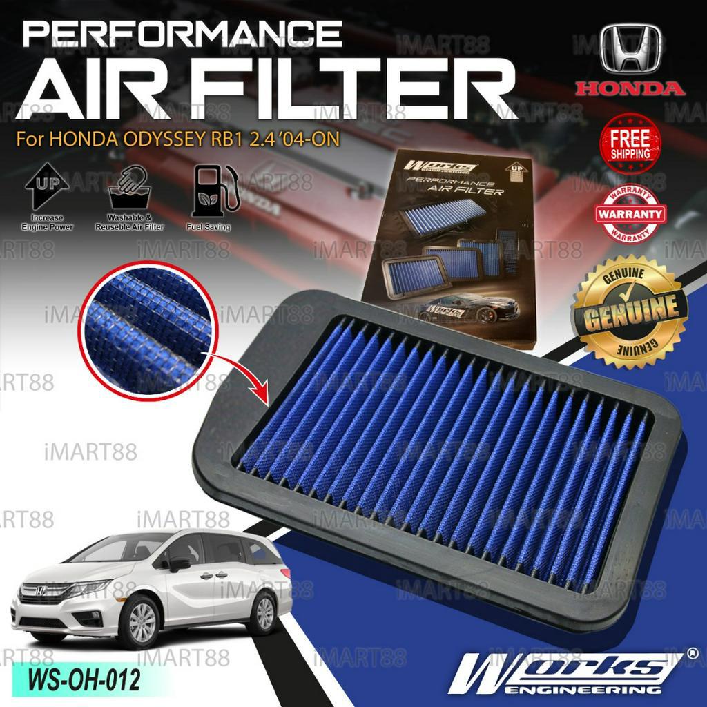 Works Engineering Drop In Air Filter Honda ODYSSEY RB1 RB2 2.4 2004-ON ...