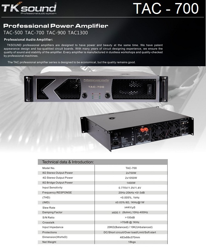 [TK SOUND] TAC-700 DIGITAL POWER AMPLIFIER (2X700W) | Shopee Malaysia