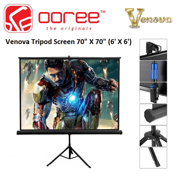 VENOVA WALL SCREEN / TRIPOD SCREEN PORTABLE PROJECTOR SCREEN FOR LED/LCD PROJECTOR MATTE WHITE ...