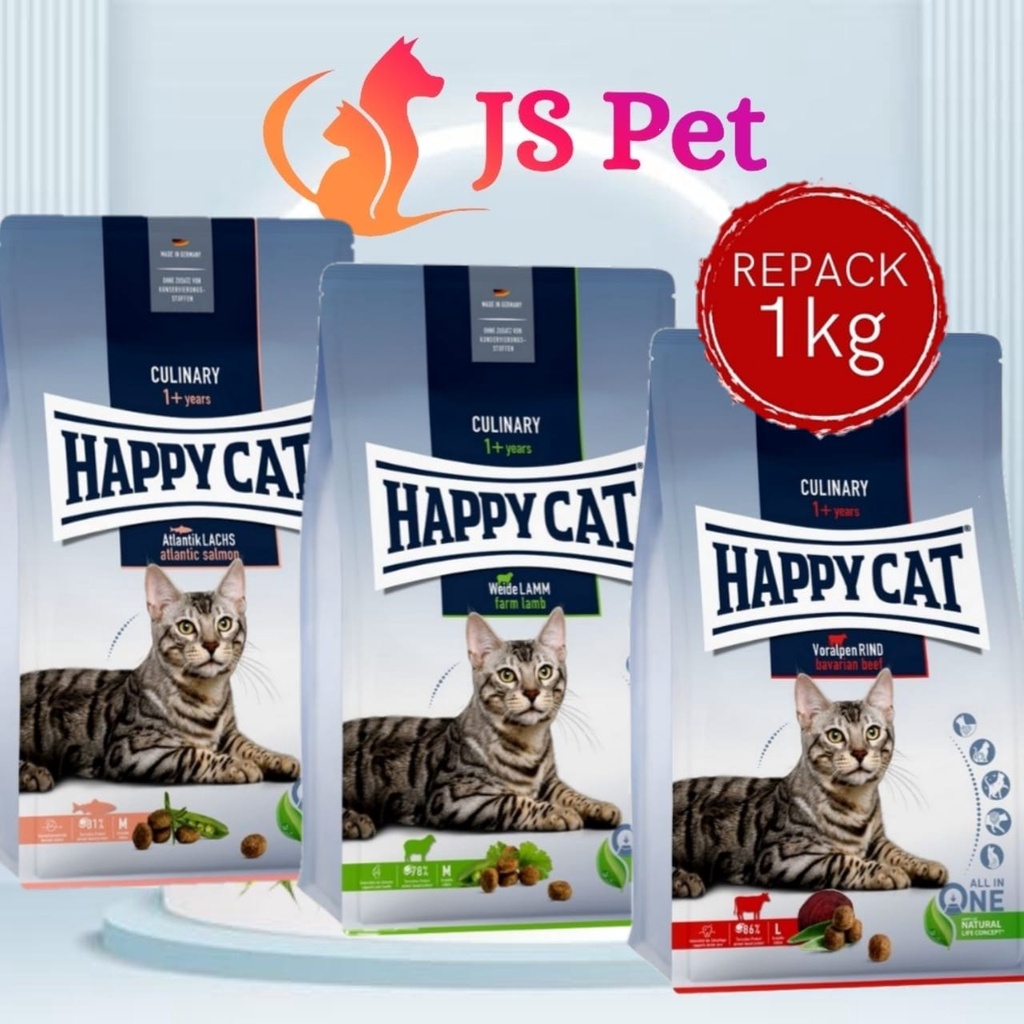 Happy Cat Culinary 1KG Repack [Atlantic Salmon , Farm Lamb , Bevarian ...