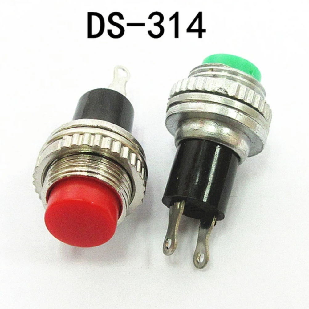 DS-314 AC125V 3A 250V 6A 10mm Mount Momentary Push Button Switch Green ...