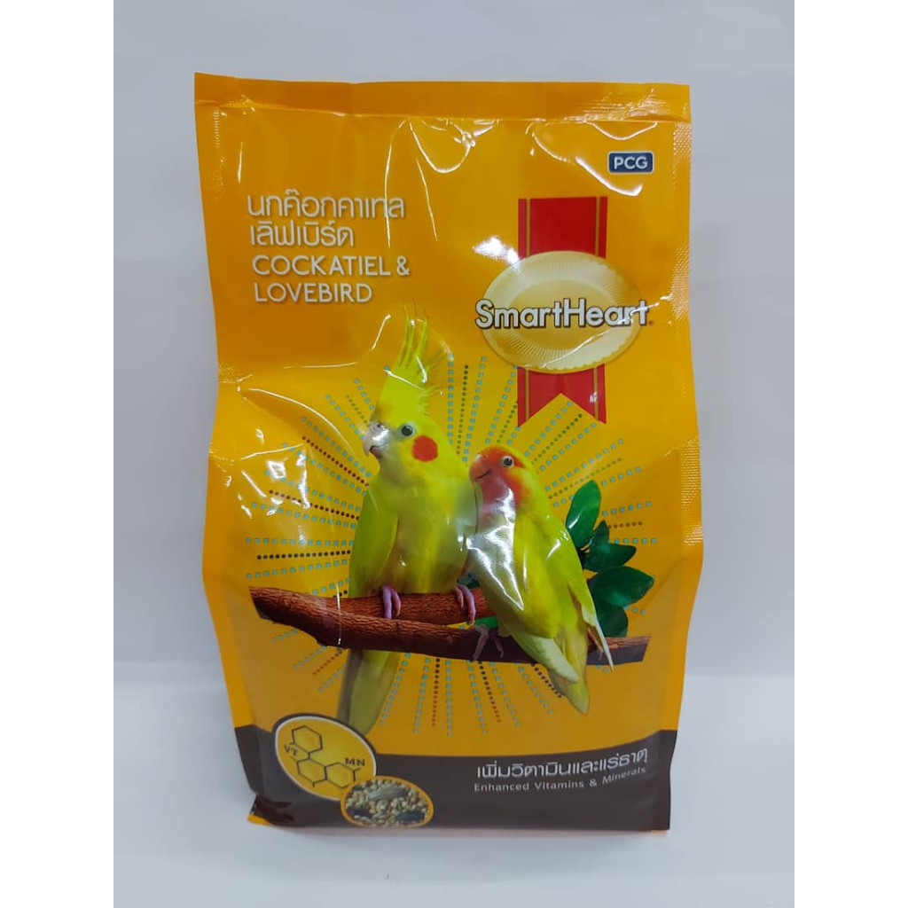 🤩smart heart cockatiel & lovebird food 1kg makanan burung smart heart ...