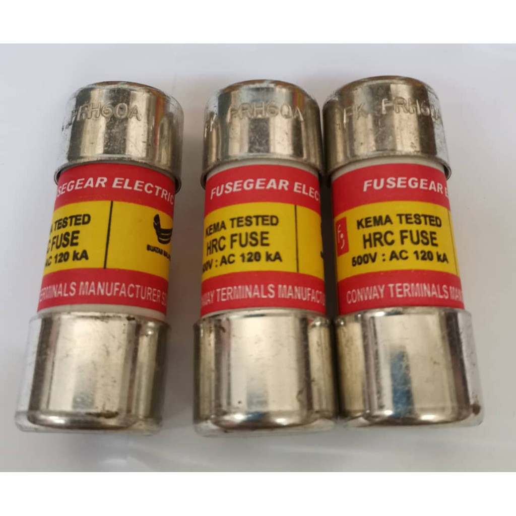 FUSEGEAR ELECTRIC HRC FUSE LINK 500V, AC120KA FL FRH100A/FK FRH60A ...