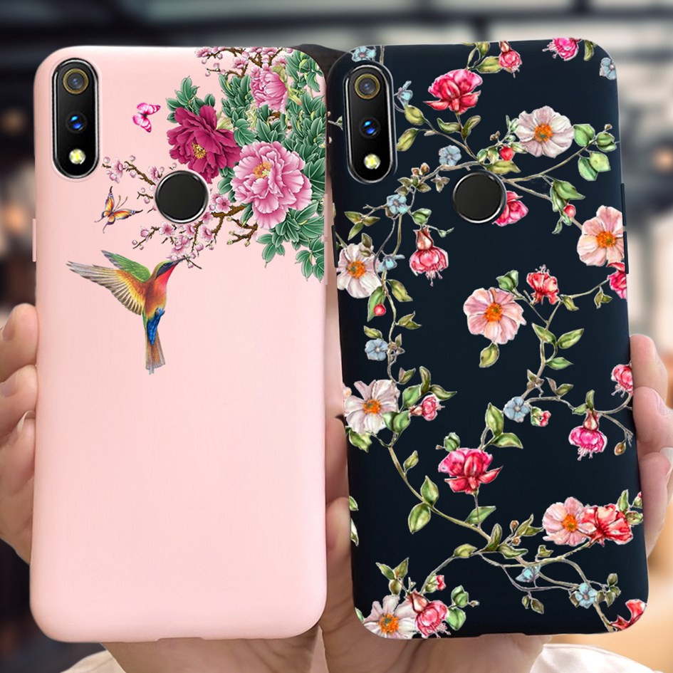 Cute Flower Phone Case OPPO Realme 3 / 3 Pro Soft Casing Frosted Matte ...