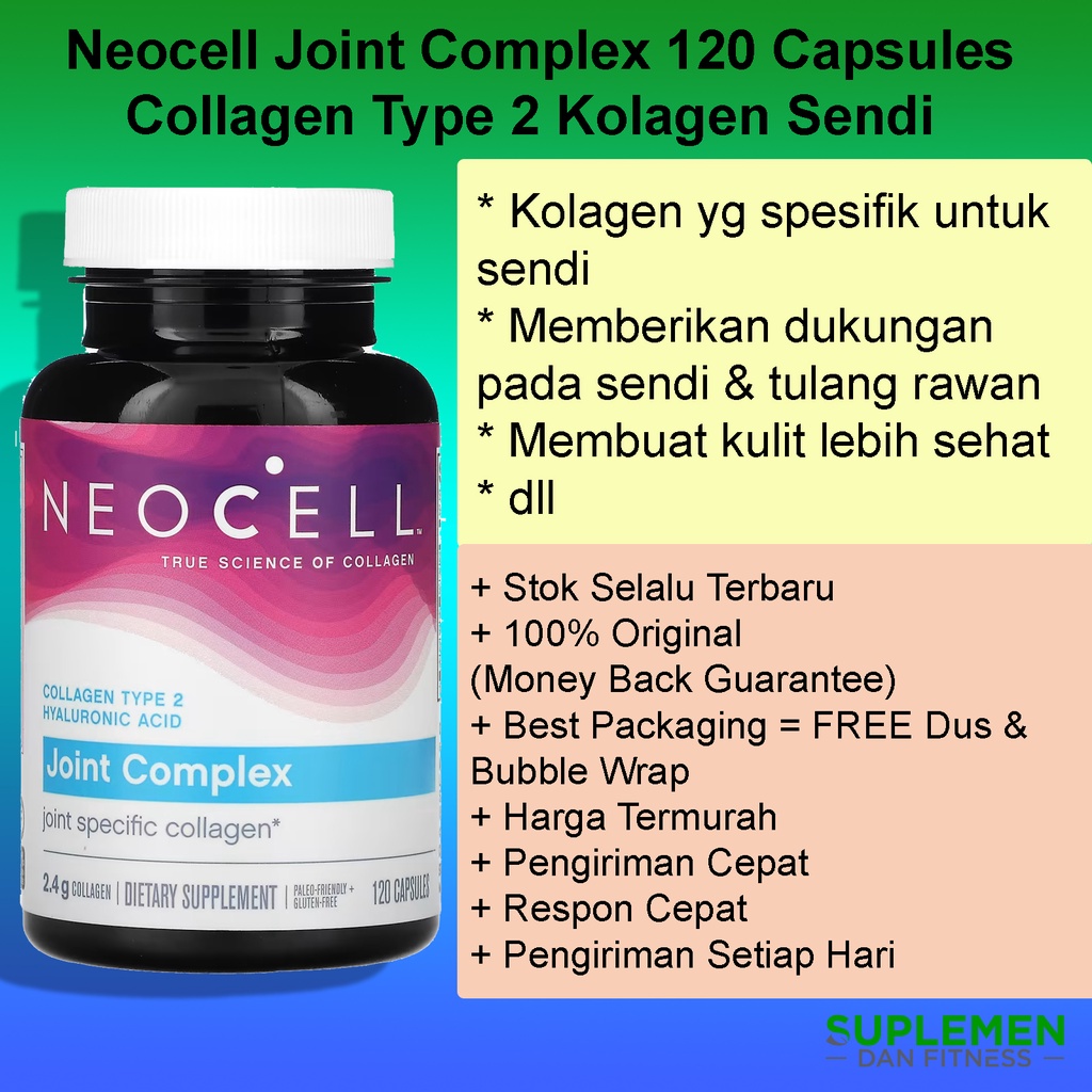 Neocell Joint Complex 120 Capsules Collagen Type 2 Hyaluronic Acid ...