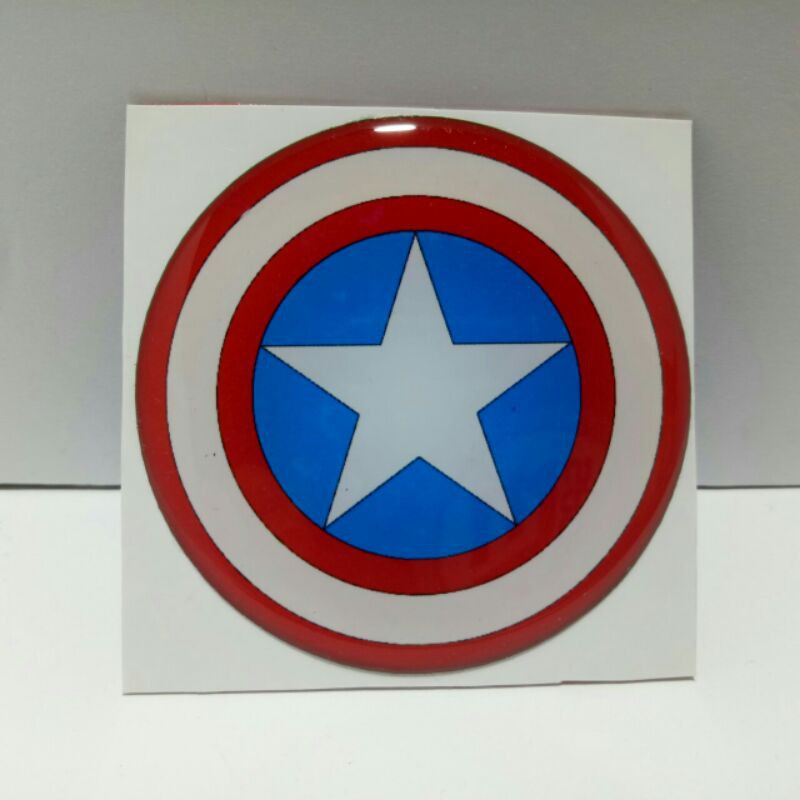 Captain America logo Embossed resin Sticker | Shopee Malaysia