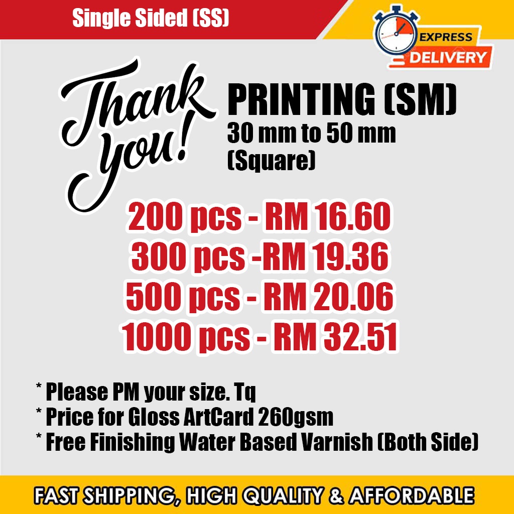 [🔥PROMOSI🔥] Offset Art Card TQ Printing 260gsm (SM) - 30mm - 90mm🔥 ...