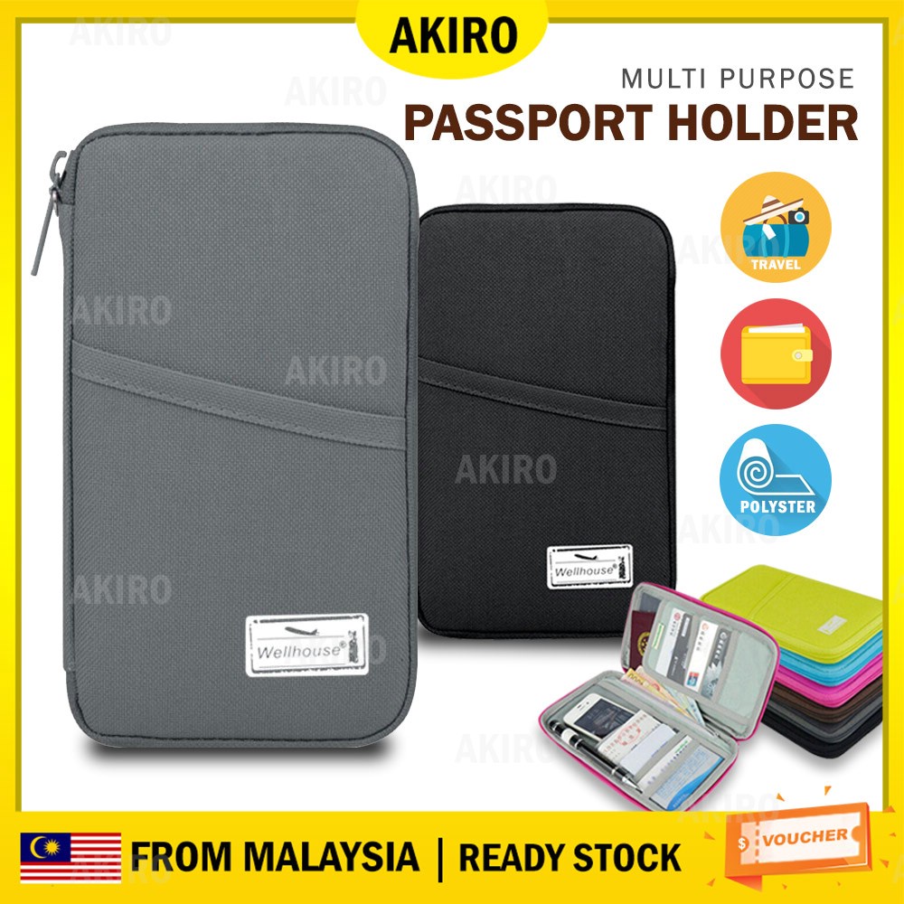 AKIRO Wellhouse Passport Pouch Passport Wallet Travel Holder Purse ...