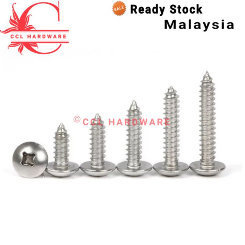 Stainless Steel Self Tapping Screw Round ( TA ) Thruss Head Screw M3-M5 ...