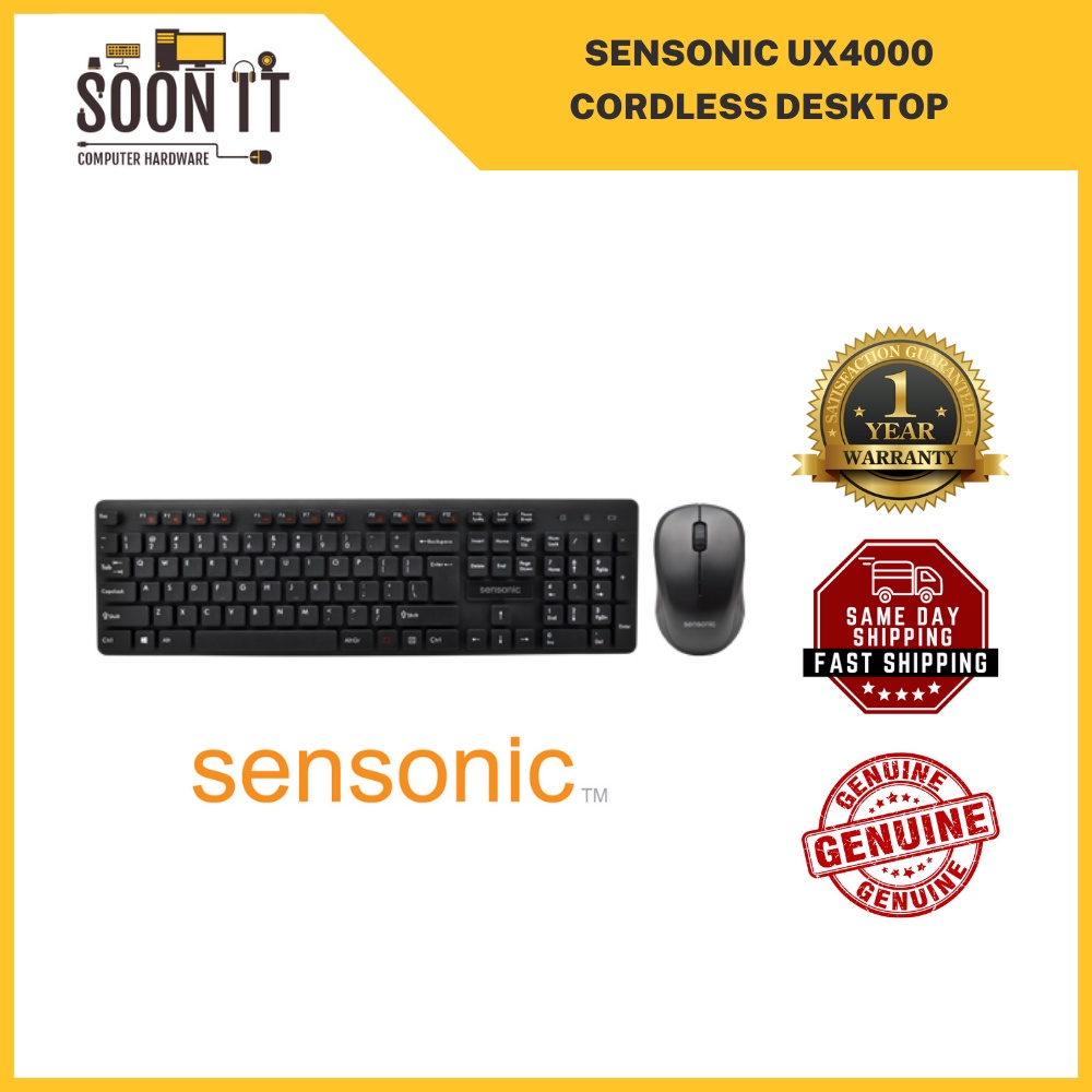 SENSONIC UX4000 Cordless Desktop / Wireless Mouse Keyboard Combo ...