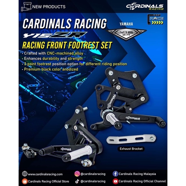 CARDINALS RACING FRONT FOOTREST SET YAMAHA Y15ZR Y16ZR | Shopee Malaysia