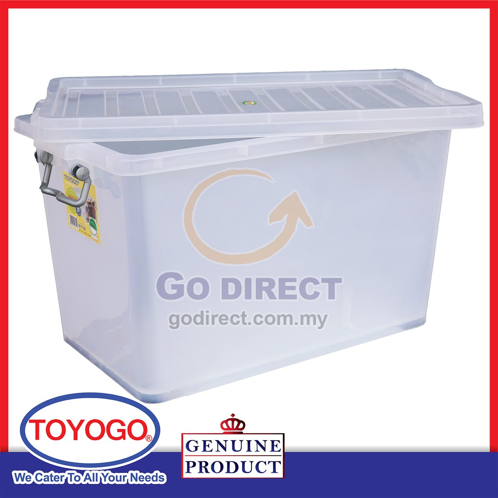 1 X TOYOGO 49L Storage Box with Lid & Clip Plastic Organization ...
