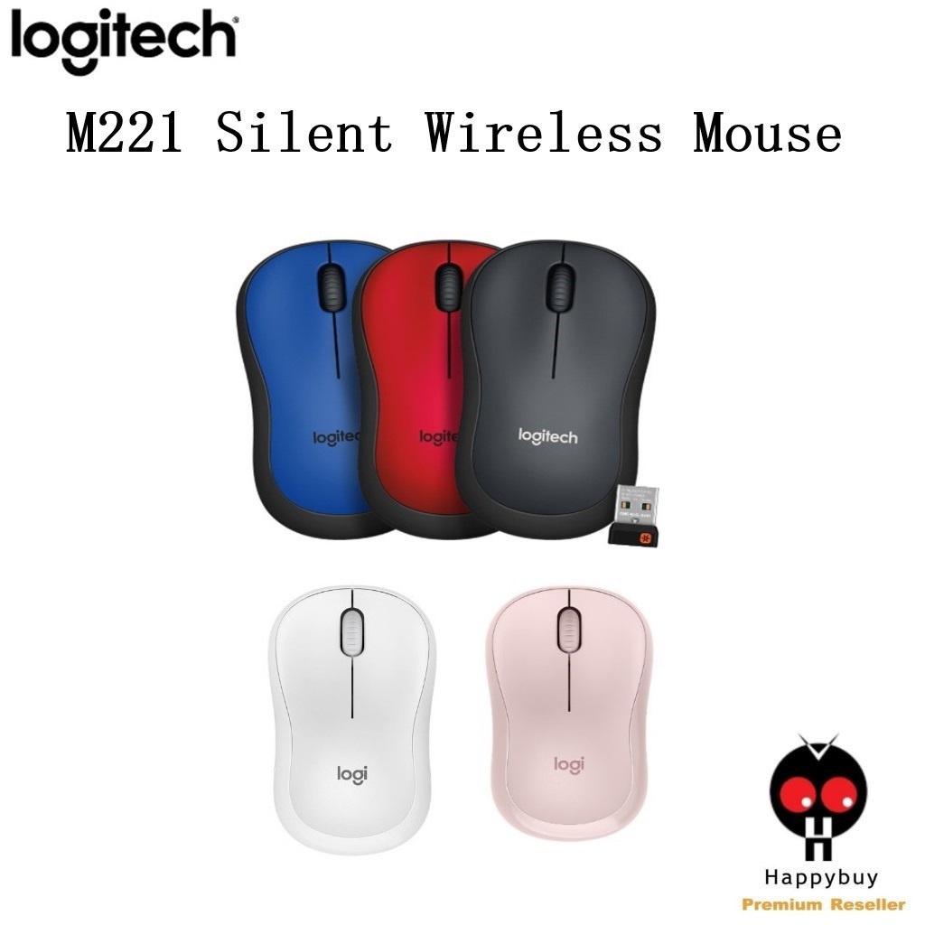 LOGITECH M221 SILENT MOUSE - BLUE / RED / BLACK / WHITE / BLOSSOM PINK ...