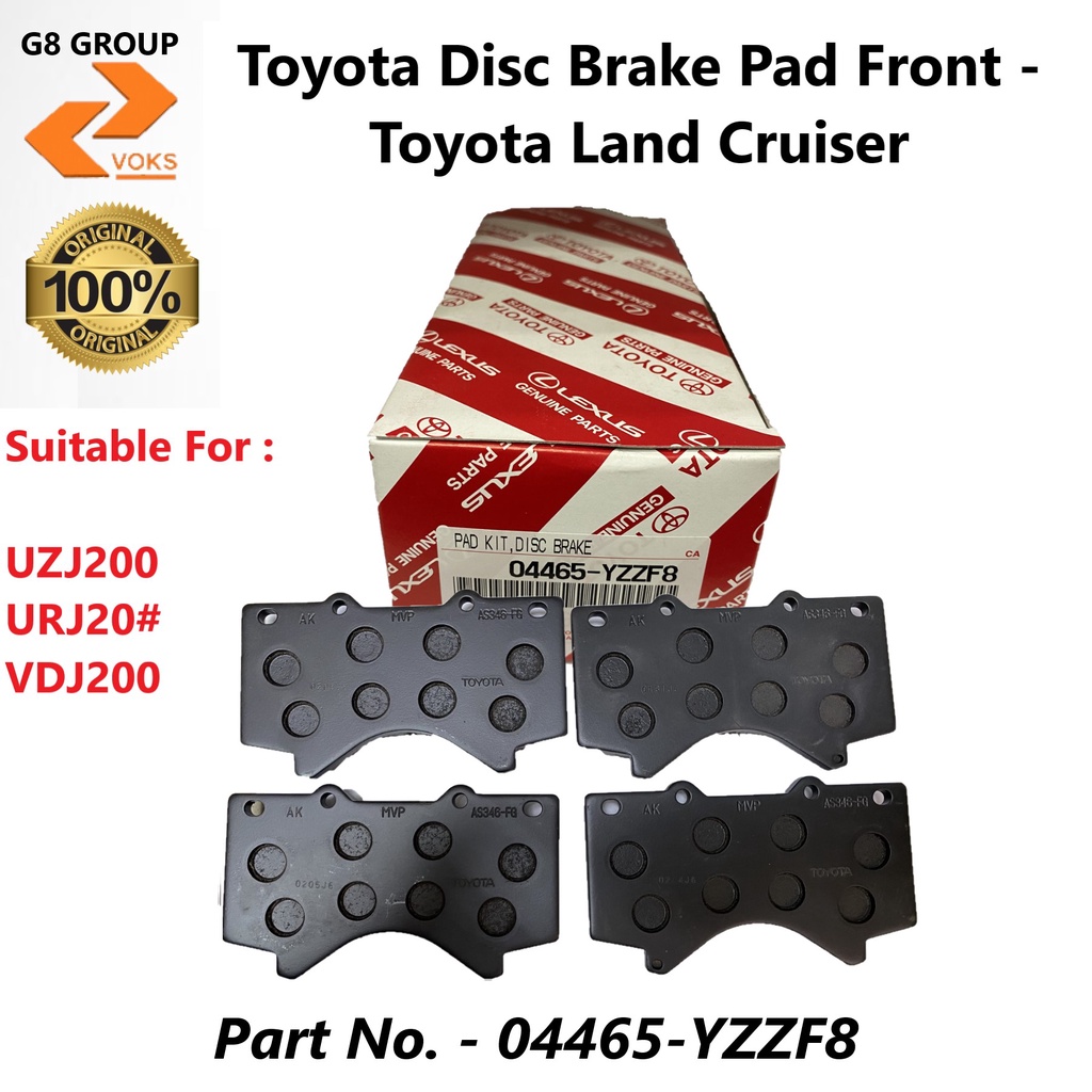Toyota Disc Brake Pad Front - Toyota Land Cruiser ( 04465-YZZF8 ...