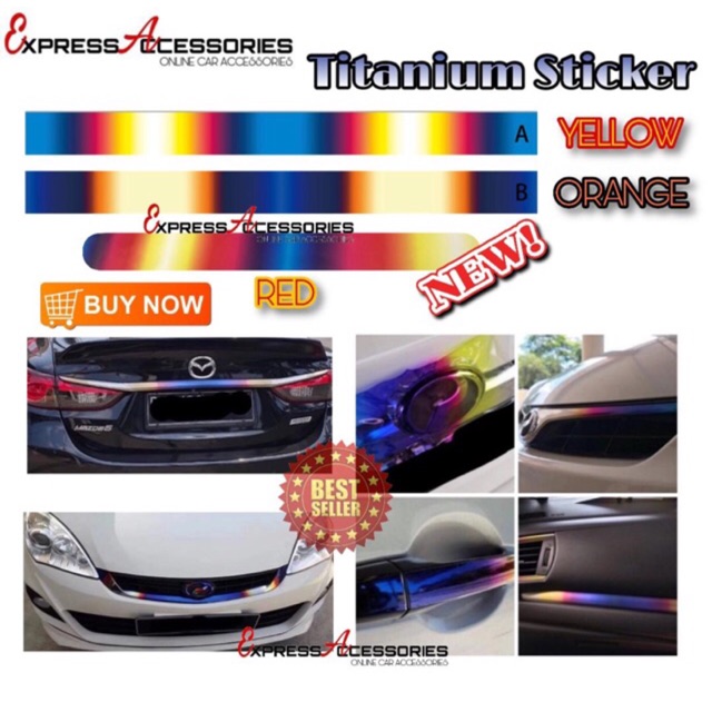 NEW Titanium Wrapping Sticker Car Sticker for Universal Car Model ...