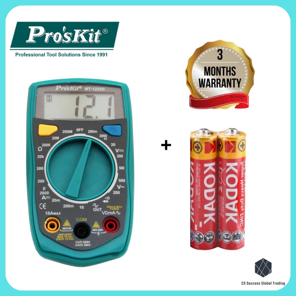 🔥Hot Product🔥 Pro'sKit MT-1233D 3½ Digital Multimeter Free Battery (3 ...