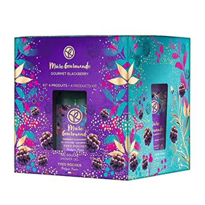 Yves Rocher Gourmet Blackberry 4-Product Kit Shower Gel , Hand Cream ...