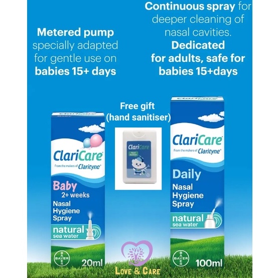 CLARICARE Nasal Hygiene Spray (Running Nose, Blocked Nose, Selesema ...