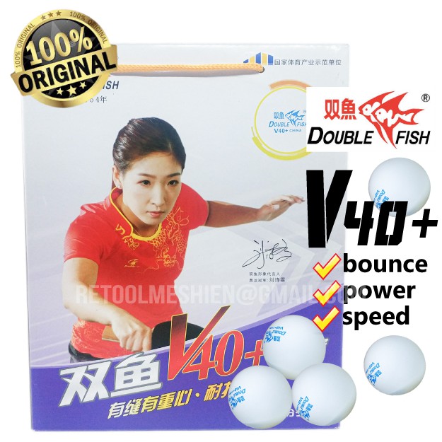 Genuine Double Fish V40+ (100pcs) Professional Volant Table Tennis Ball ITTF Approved ...