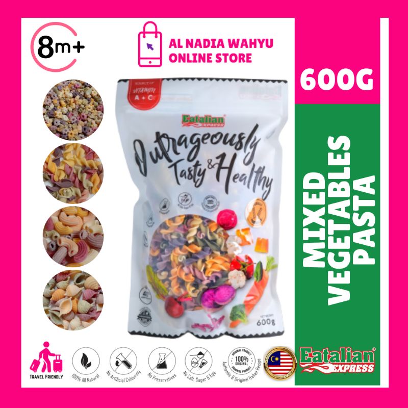 Eatalian Express Mixed Vegetables Pasta 600g 8M+ Pasta 10 Sayur For ...