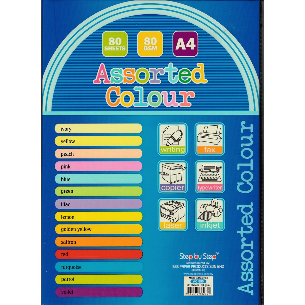 [KOH] STEP BY STEP ASSORTED COLOUR PAPER 80’s | 彩色纸 颜色纸 | KERTAS WARNA ...