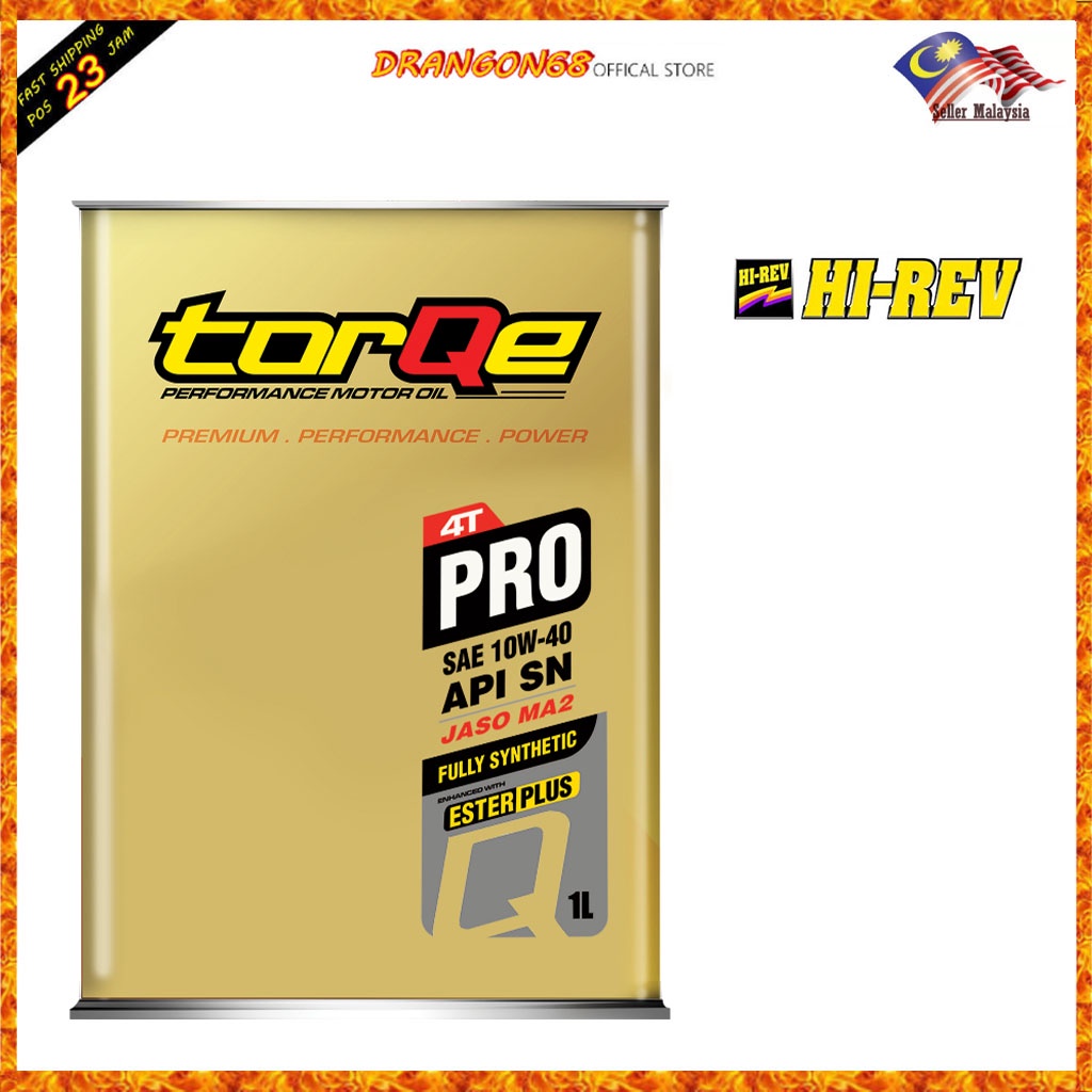 HI-REV HIREV PRO TORQE SAE 10W-40 10W40 ESTER PLUS FULLY SYNTHETIC ...