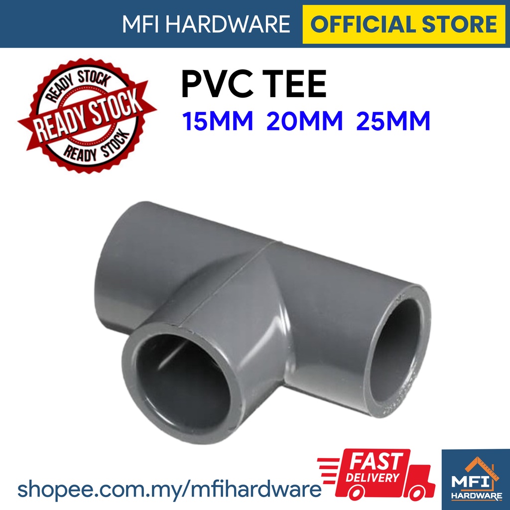 PVC EQUAL TEE 15MM (1/2'') / 20MM (3/4'') / 25MM (1'') | Shopee Malaysia