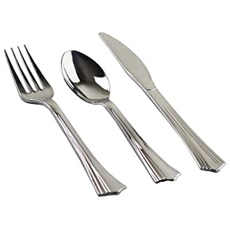 Premium Silver Design Cultery (100pcs per pkt) | Shopee Malaysia