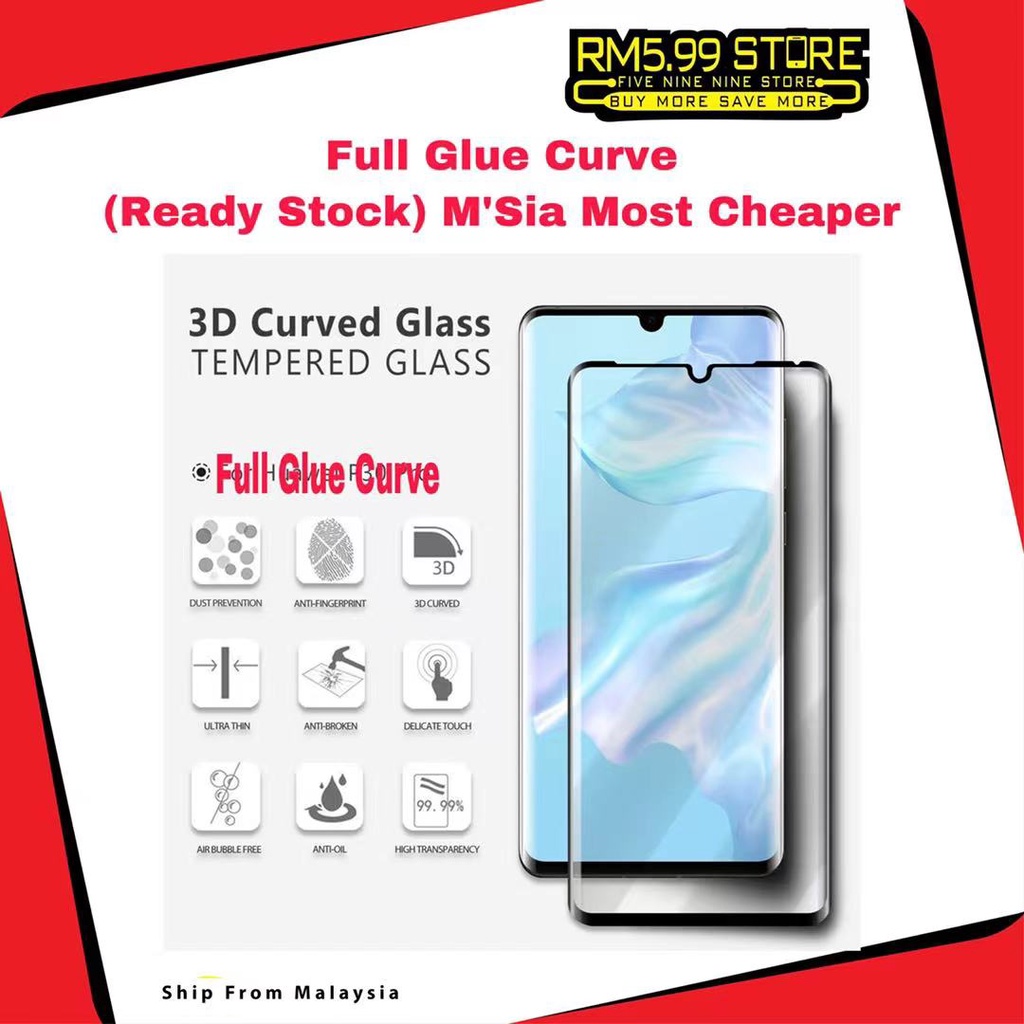 (Unbreakable 9D Full Glue Curve HD Clear)Samsung S8 S9 S20 Plus Note 8 ...