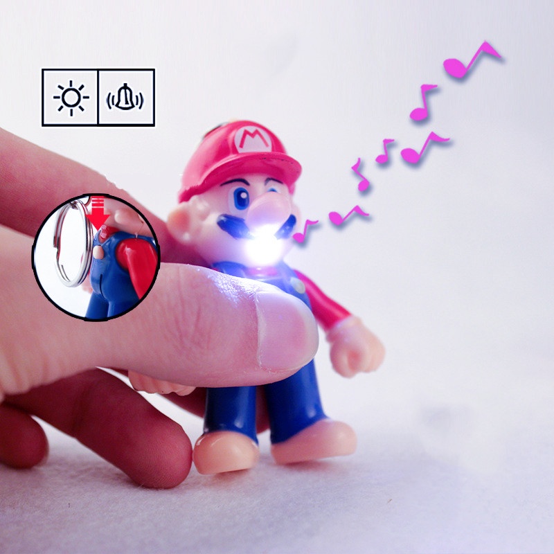 New Super Mario Action Figures LED Light-up Sound PVC Bros Mario ...