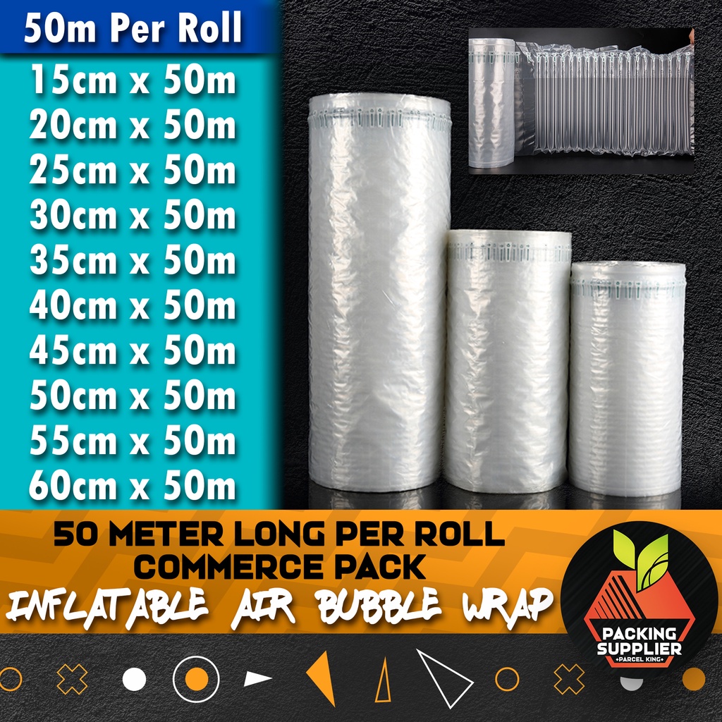 50M Inflatable Air Bubble Wrap Air Inflatable Packaging Protective ...