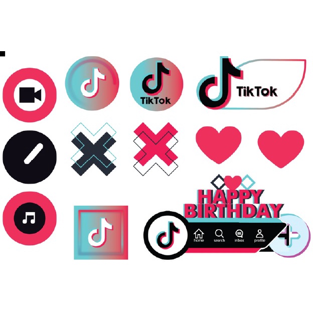 TIK TOK TIKTOK cake topper cupcake topper deco paper birthday topper ...
