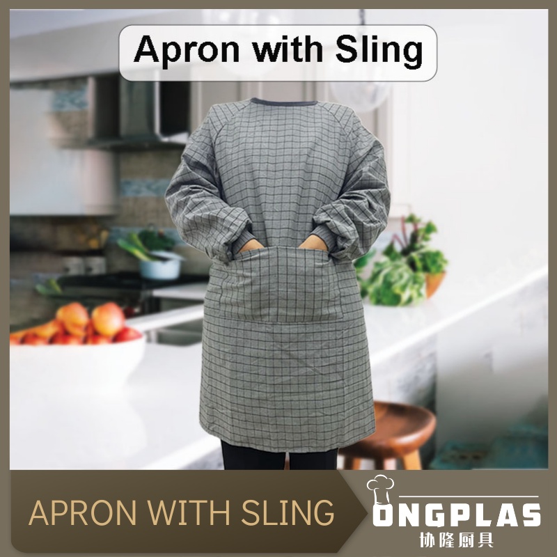 😎READY STOCK😎APRON BERLENGAN GETAH/ LONG SLEEVE/ YURILIFE APRON WITH ...