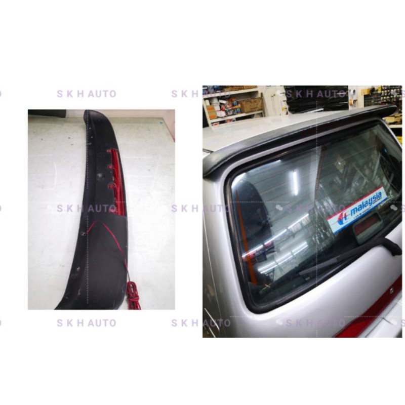 perodua kancil spoiler with led oem ( material fiber ) | Shopee Malaysia