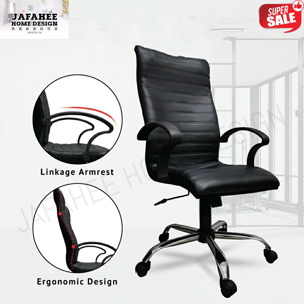 JHD 3V ECC7091L PU OFFICE CHAIR WITH CHROME LEG / KERUSI PEJABAT ...