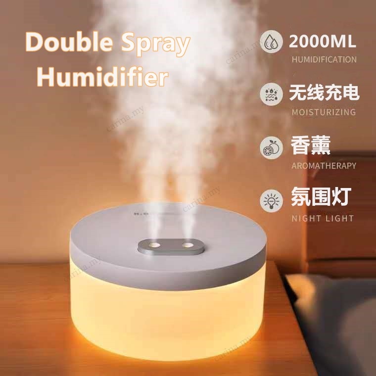 1000ML Wireless Humidifier Diffuser Large Fog 超大雾量 消毒噴霧器 Double Spray ...