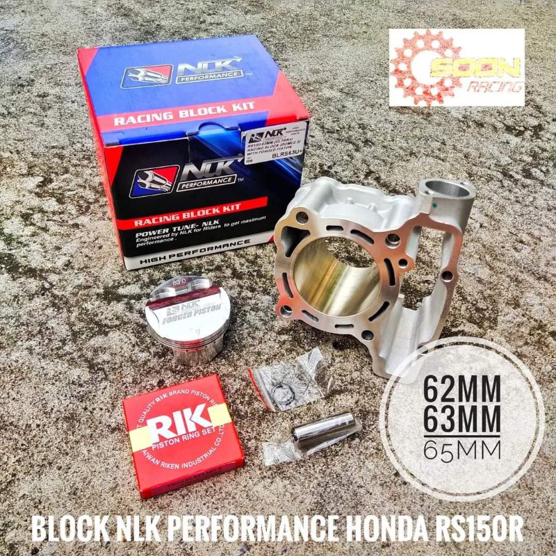 NLK PERFORMANCE RS RSX BLOCK 62MM 63MM 65MM NORMAL SLEEVE LONG SLEEVE +12MM HONDA RS150R RSX150 ...