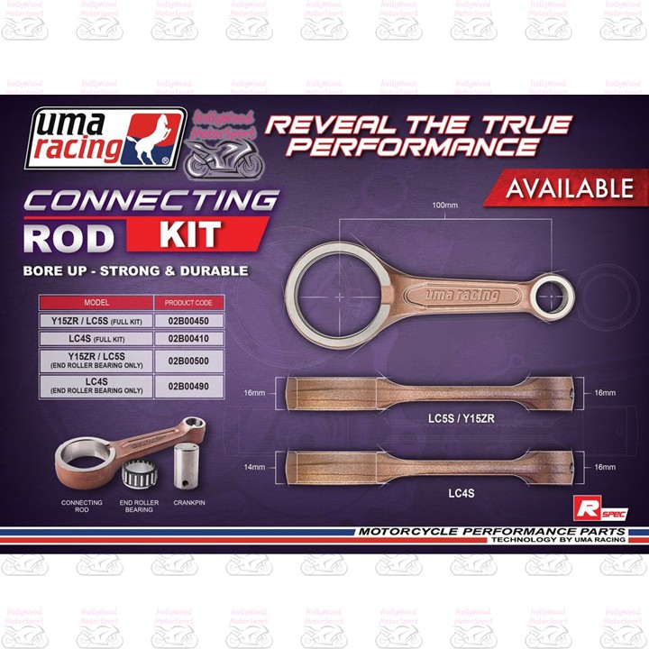 UMA RACING CON ROD RACING LC (5s) Y15 FZ150 R15 MT15 CONNECTING ROD CNC ...