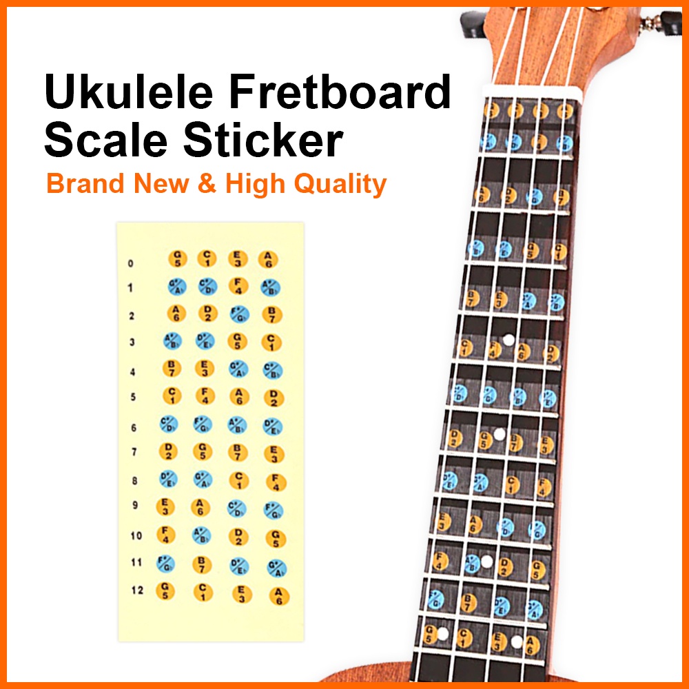 Ukulele Sticker Fretboard Scale Sticker Fingerboard Note Label Fret ...