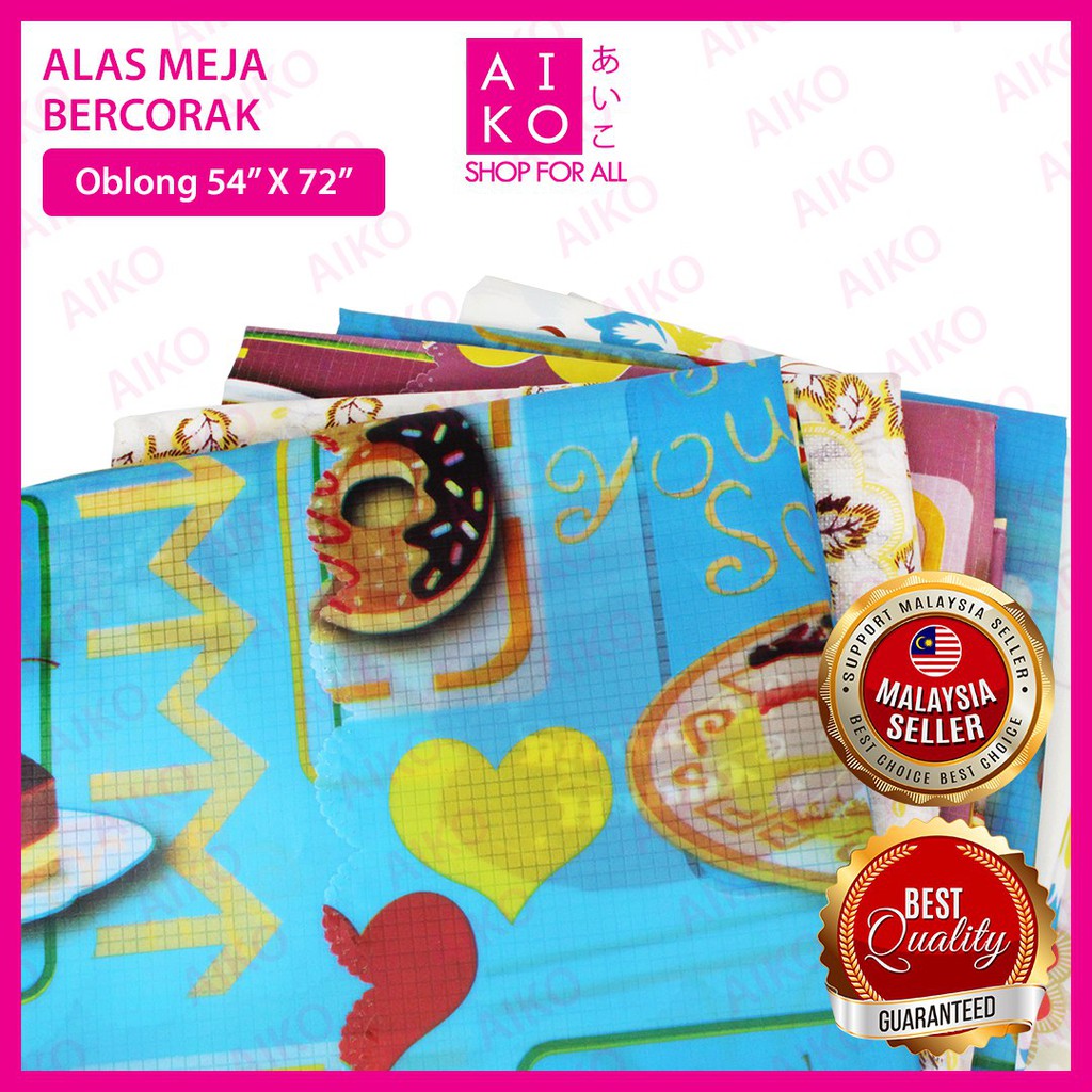 (AIKO)TABLECLOTH KAIN PELAPIT MEJA ALAS MEJA BERCORAK (54"X72 ...