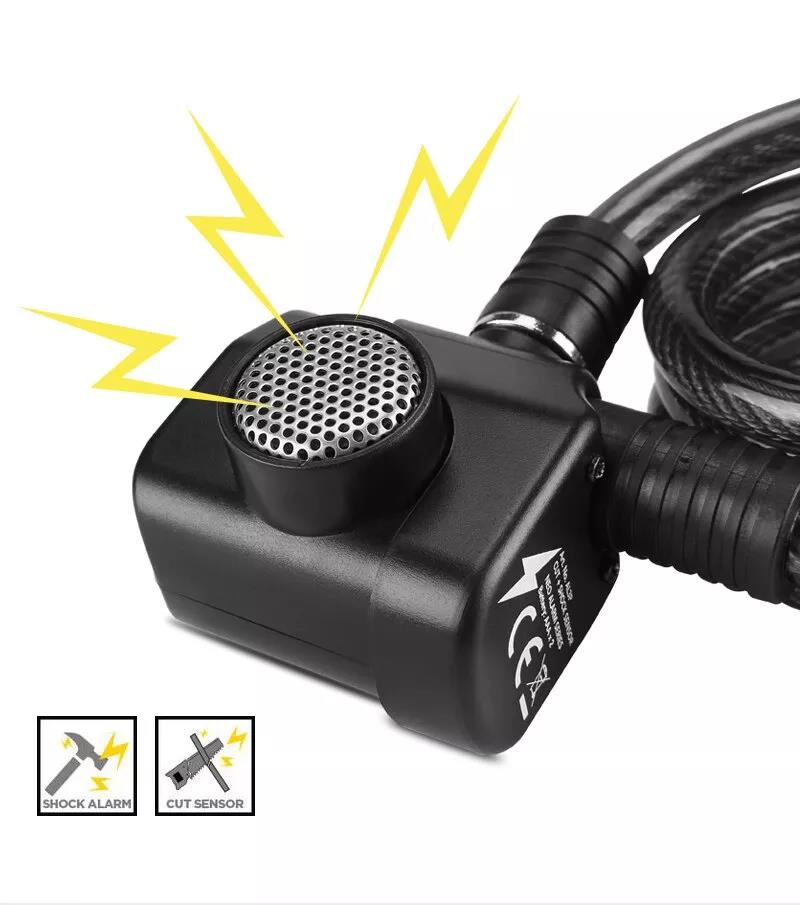ULAC Alarm Lock For Bicycle Motorcycle Steel Cable Bike Lock Cycling ...