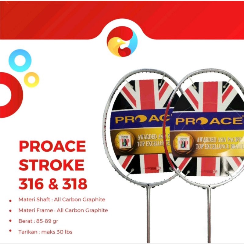 Original Pro Ace Proace Stroke 318 316 Racket | Shopee Malaysia