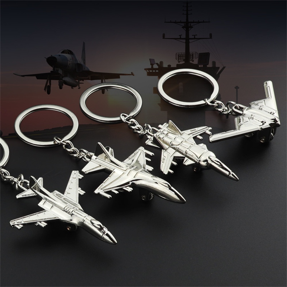 Creative 3d Battleplane Model Keychain Fashion Men Metal Airplane ...