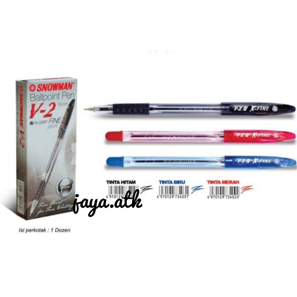 SNOWMAN PULPEN V2 SNOWMAN PULPEN V-2 1.0 MM SNOWMAN BALLPOINT SNOWMAN ...
