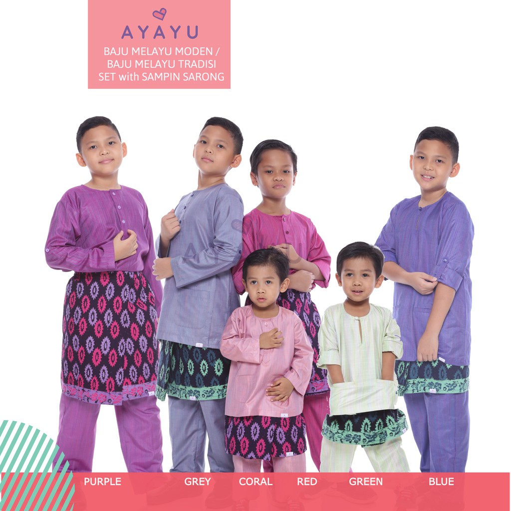 Baju Melayu Traditional with Sampin Sarong Batik Terap for Boys ...