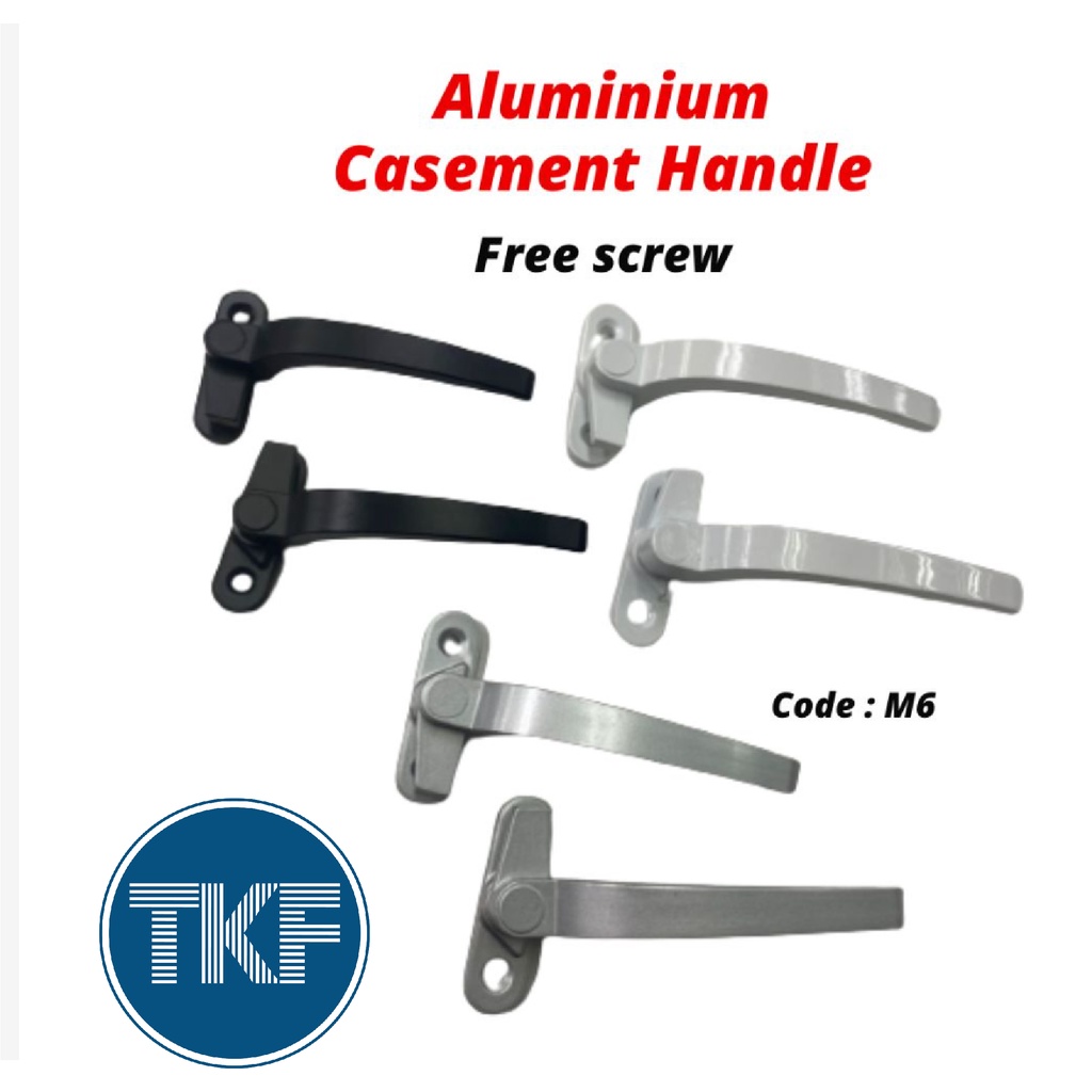 M6 Aluminium Casement Window Handle with Screw Pemegang Cermin Tingkap ...