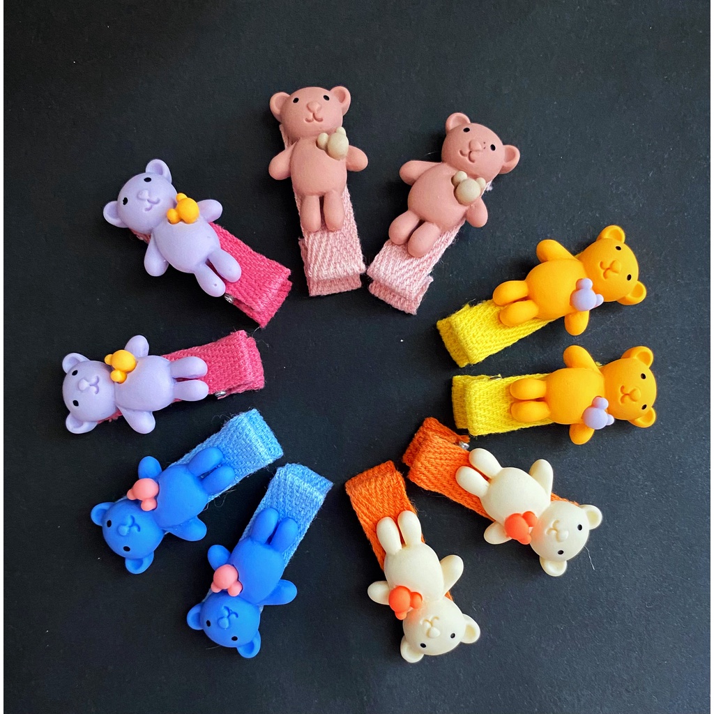 Colourful Bear Hair Clip 彩色小熊发夹 ( 2 pcs set) | Shopee Malaysia