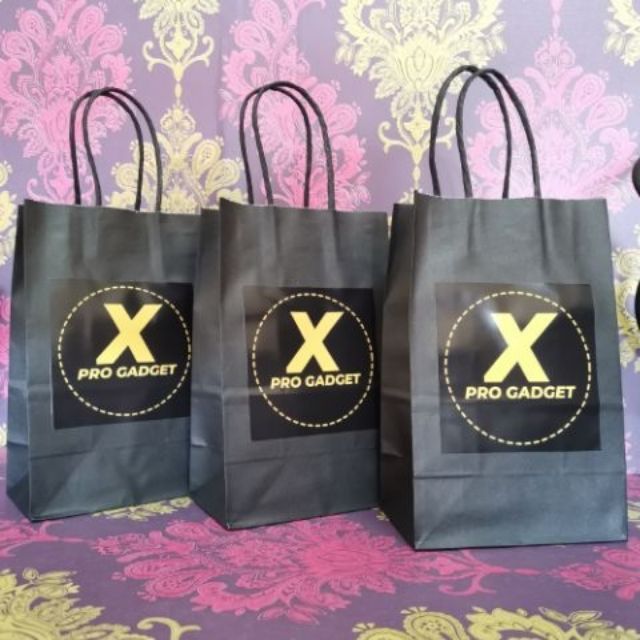 PAPER BAG WITH TWISTED HANDLE + STICKER (CUSTOM STICKER) | Shopee Malaysia