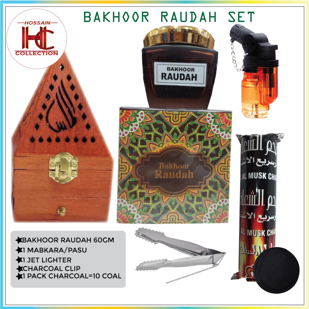 Bakhoor Set 5 in 1| Bukhoor Raudah Arabic Fragrance | Shopee Malaysia