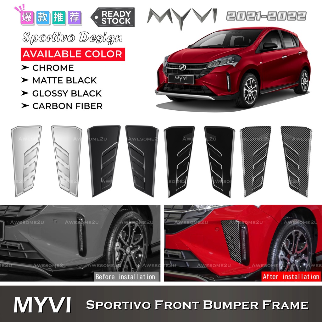 Awesome2u Perodua Myvi FL 2022-2024 Front Bumper Frame Garnish Sportivo ...